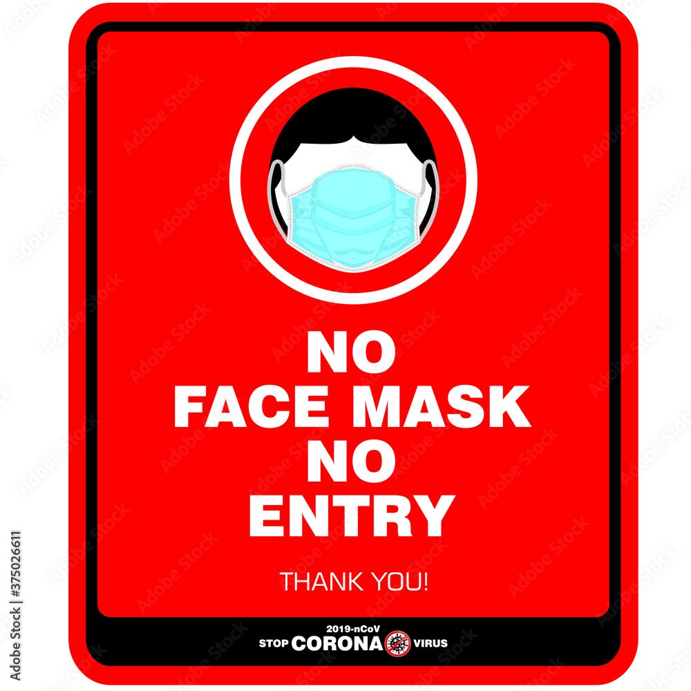 no face mask, no entry, poster and banner Stock Vector | Adobe Stock
