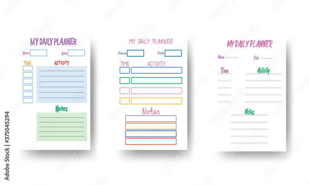 Calendar Daily Planner Template.Preschool schedule. Schedule for Kids ...