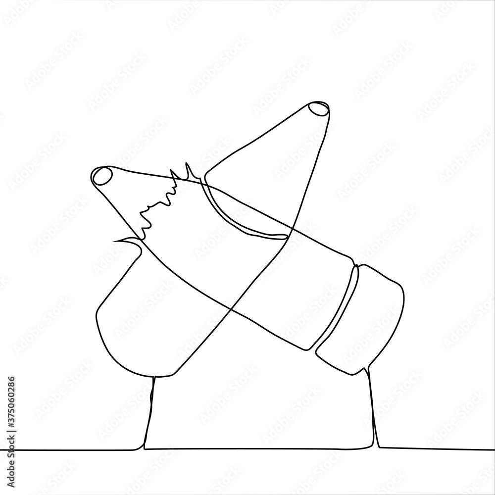 Vetor De Two Bullets Stuck In Each Other One Continuous Line Drawing Concept Someone Has Met