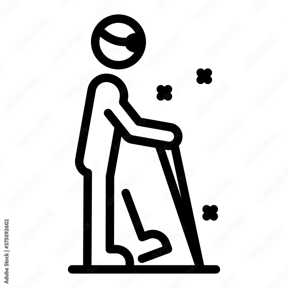 Blind old man icon. Outline blind old man vector icon for web design ...