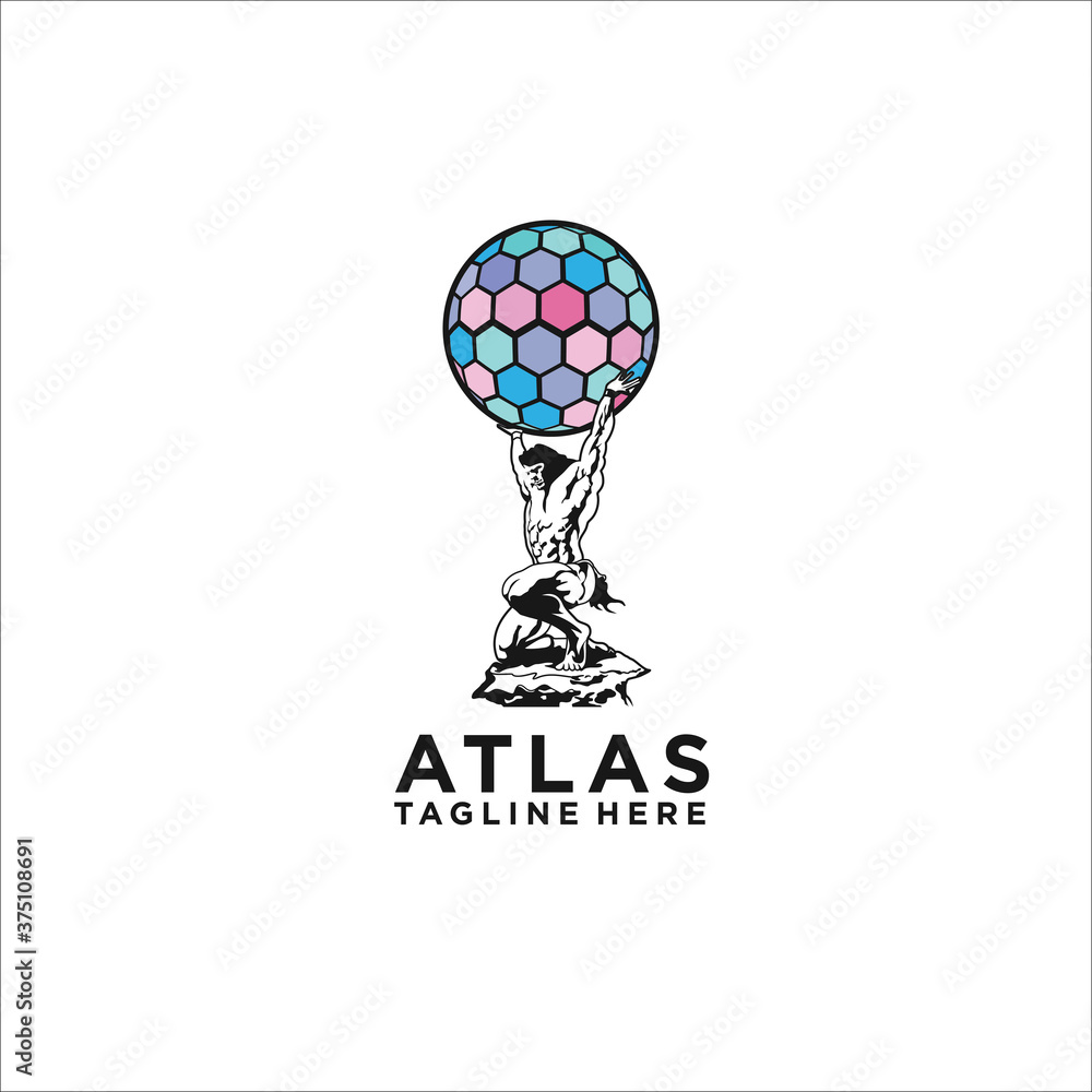 atlas logo design silhouette icon vector Stock Vector | Adobe Stock
