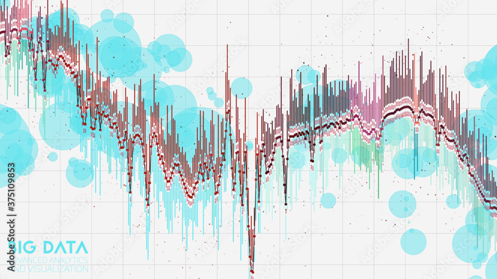 Big data bar graph. Financial data visualization. Intricate stock ...