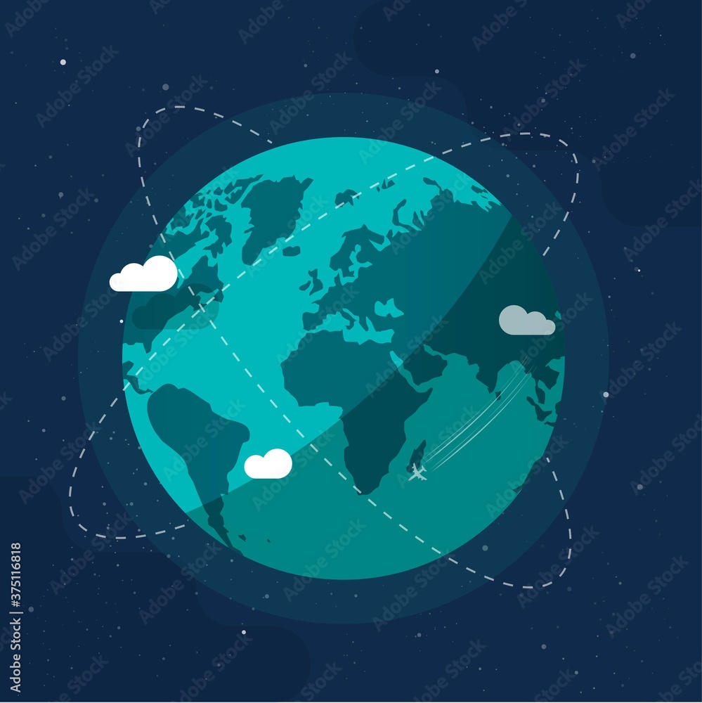 Global communication future technology business around the planet earth ...