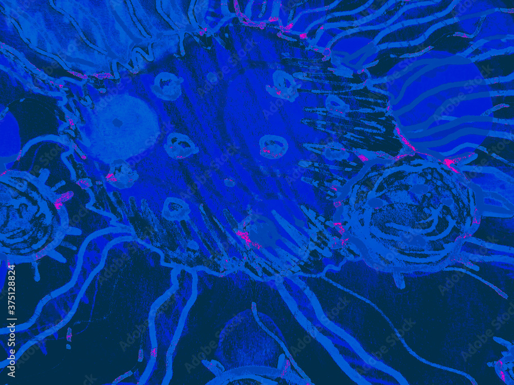 Turquoise Cellular Differentiation. Bacteria Electron. Pink Molecule ...