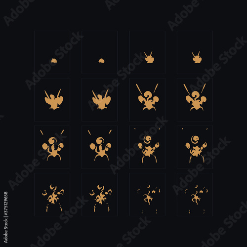 Blast explosion animation. Smoke effect sprites sheet for games ...