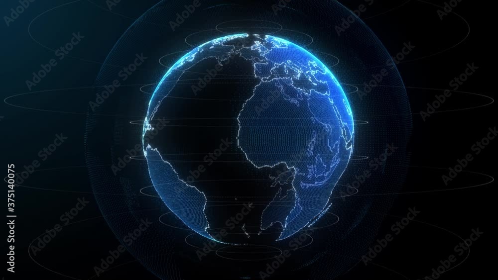 Digital earth rotating,Concept 3d animation social future technology ...