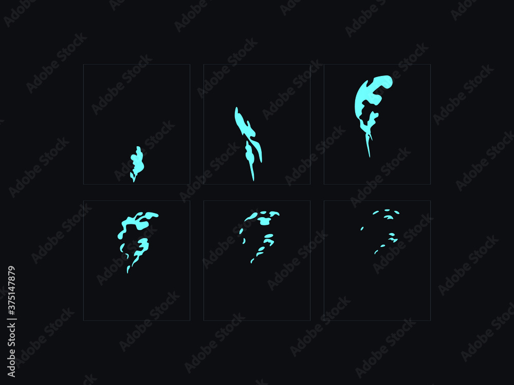 Vetor de Smoke explosion animation. Smoke effect sprites sheet for ...