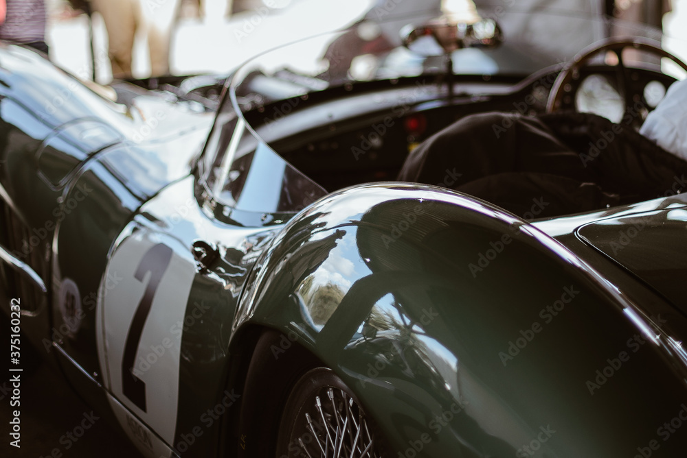 Classic Racing Car in British Racing Green Stock Photo | Adobe Stock