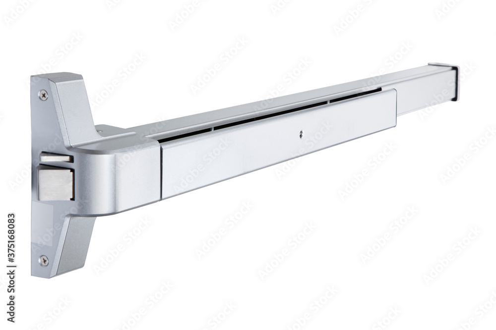 emergency fire exit door lock on white background Stock Photo | Adobe Stock