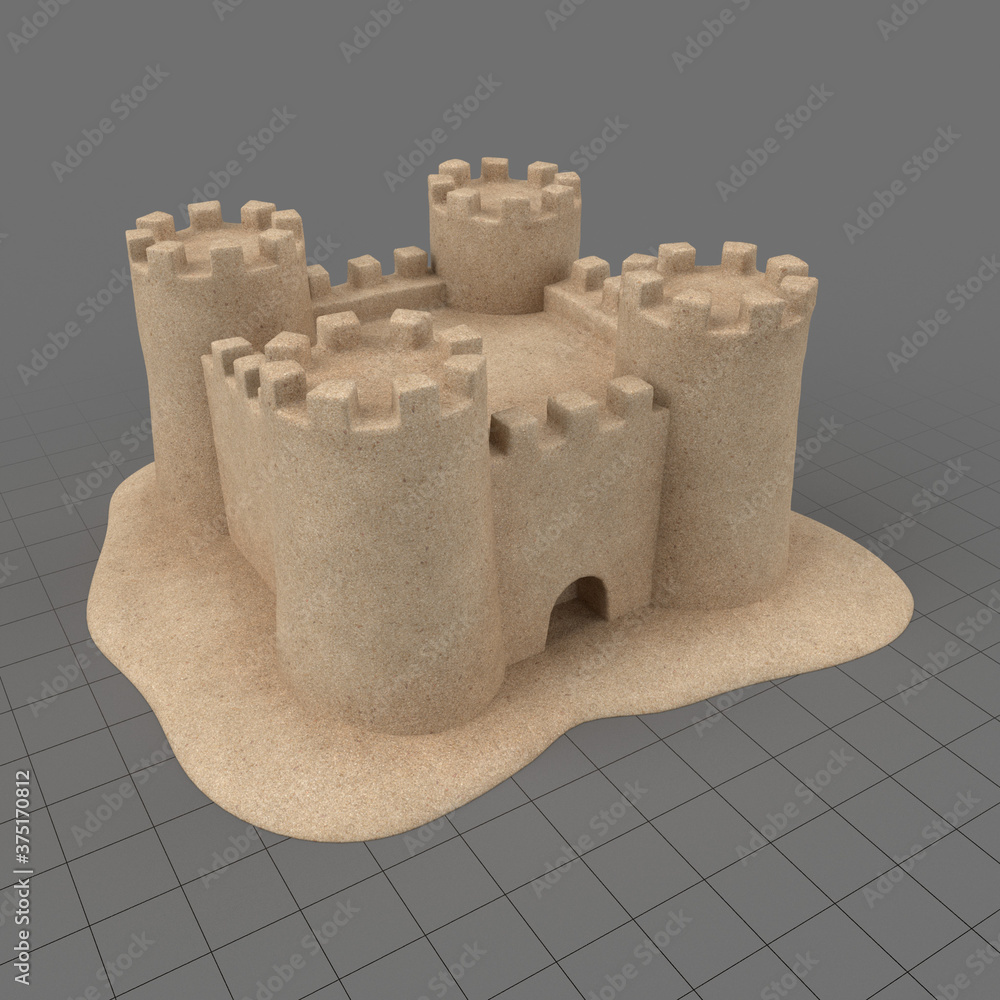 Sand castle 1 Stock 3D asset | Adobe Stock