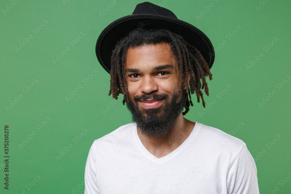 Smiling handsome attractive young african american man guy with ...