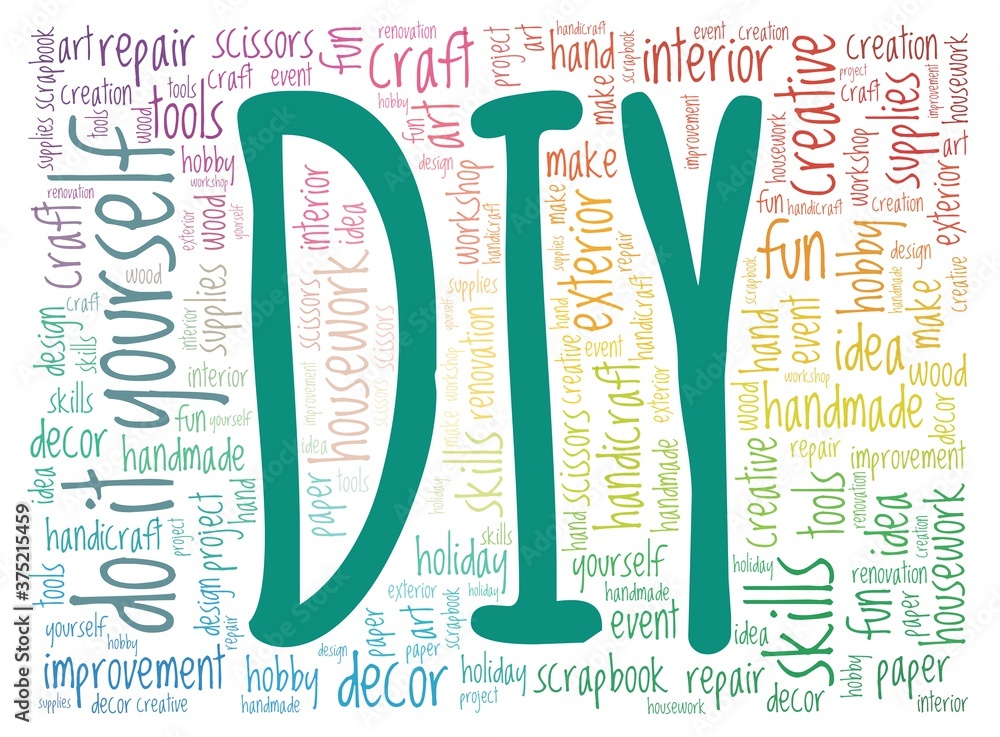 Do it yourself - DIY vector illustration word cloud isolated on a white ...