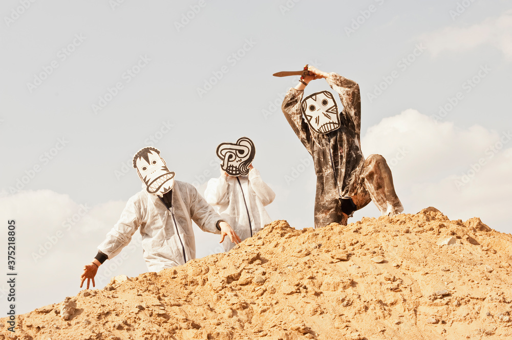 Mask Monster attack Stock Photo | Adobe Stock