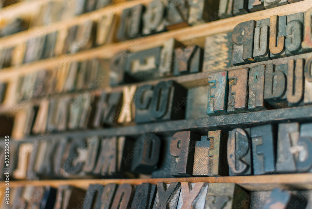 letter blocks for typesetting Stock Photo | Adobe Stock
