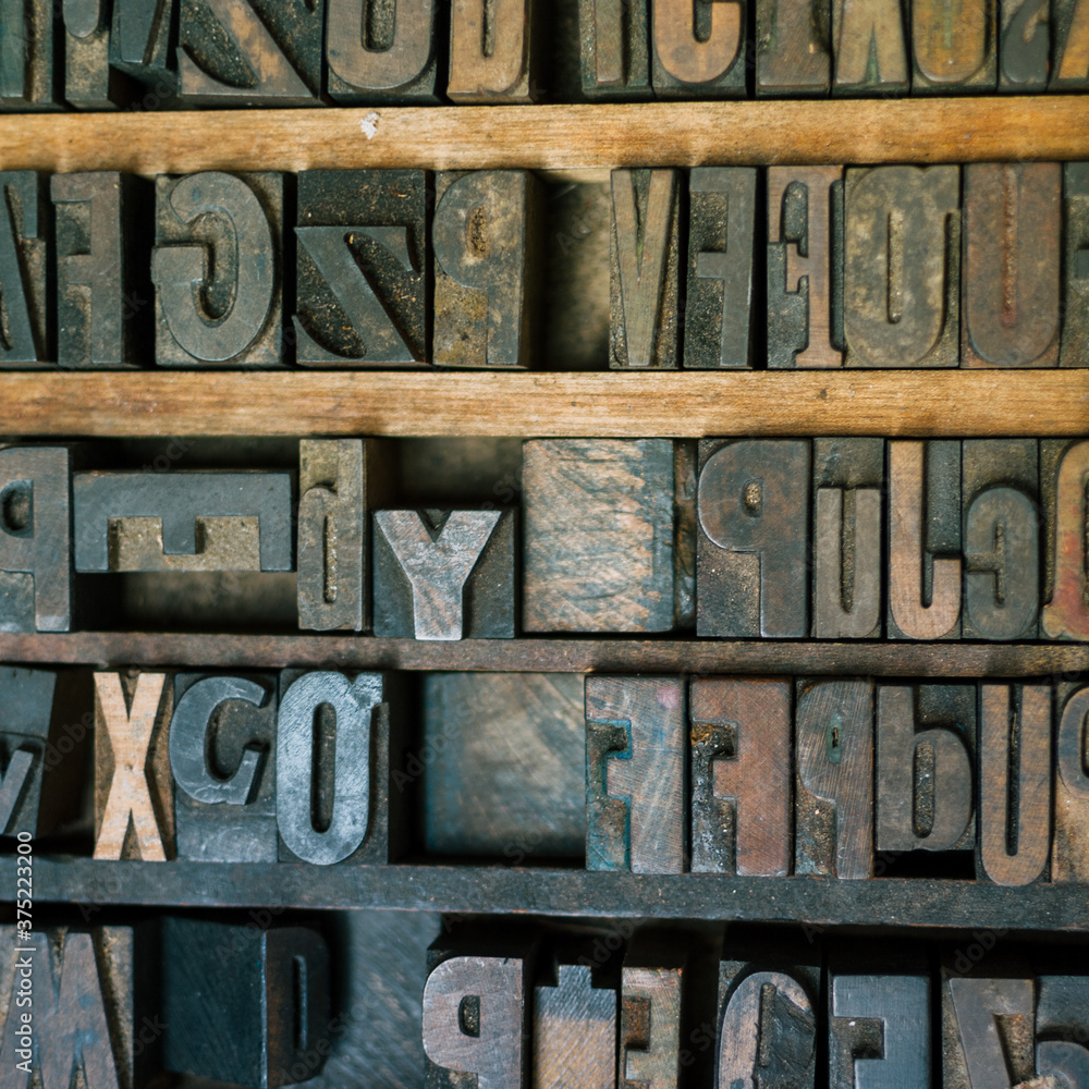 letter blocks for typesetting Stock Photo | Adobe Stock
