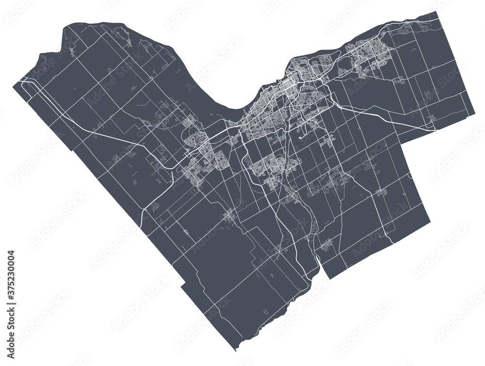 Ottawa map. Detailed map of Ottawa city poster with streets. Cityscape ...