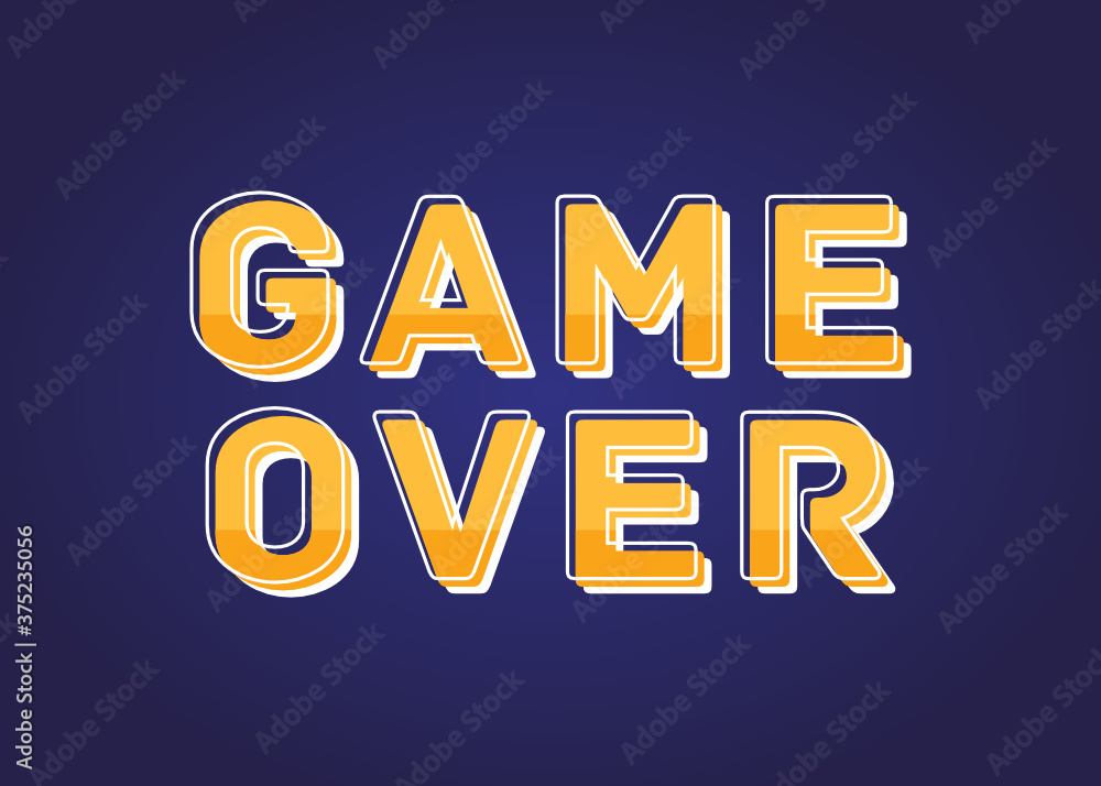 Vetor de Game Over, Video Game, Vector Text Illustration Background do ...
