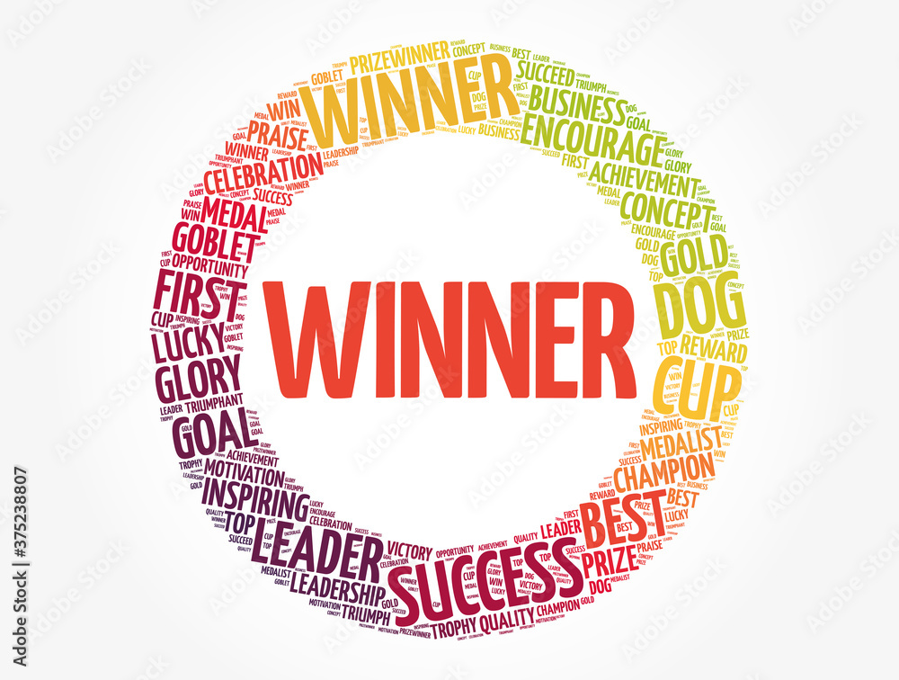 Winner circle word cloud collage, concept background Stock Vector ...