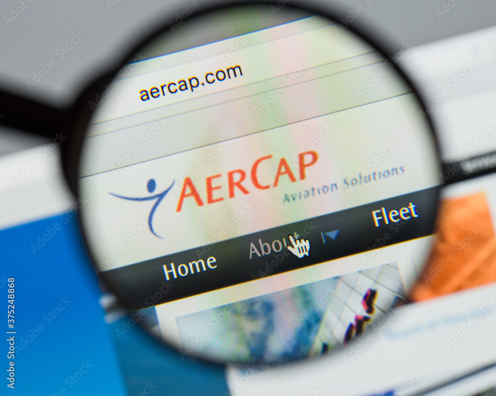 Milan, Italy - August 10, 2017: Aer Cap Holdings website homepage. It ...