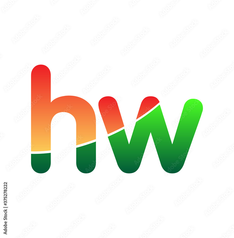 Initial Letter HW Logo Lowercase, colorful logotype Modern and Simple ...