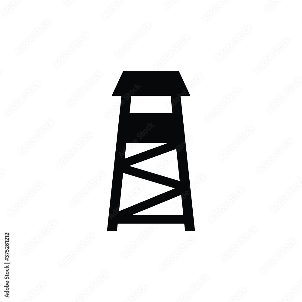 Observation tower icon vector on white background, sign and symbol ...