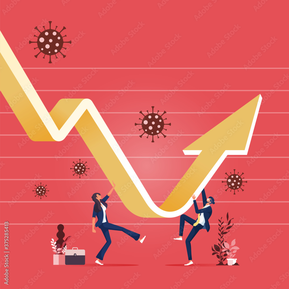 Economic recovery concept, Economic recovery after Coronavirus COVID-19 ...