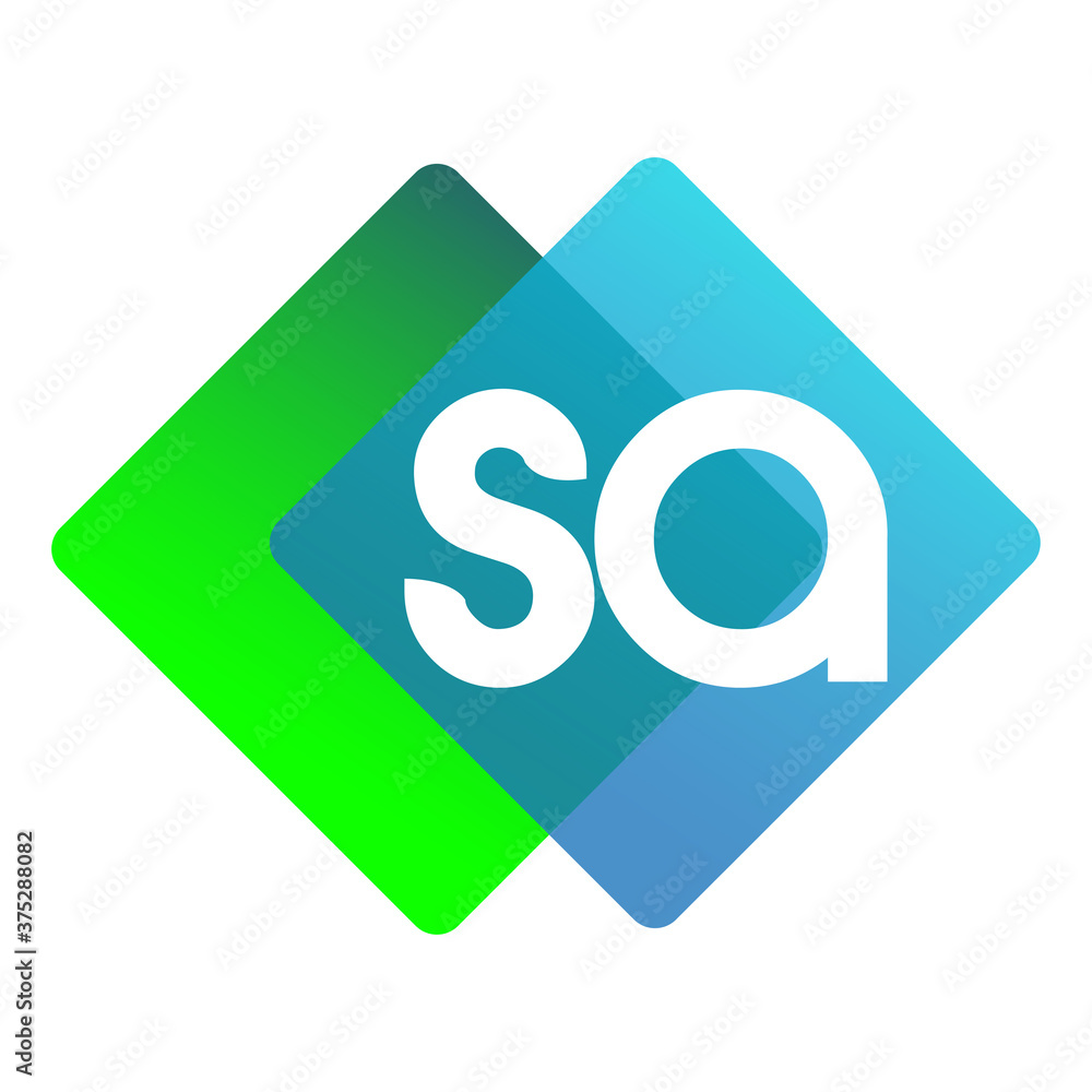 Letter SA logo with colorful geometric shape, letter combination logo ...