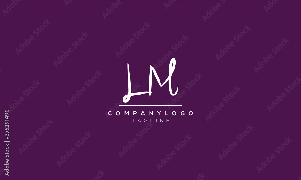 LM ML SIGNATURE Abstract initial monogram letter alphabet logo design ...