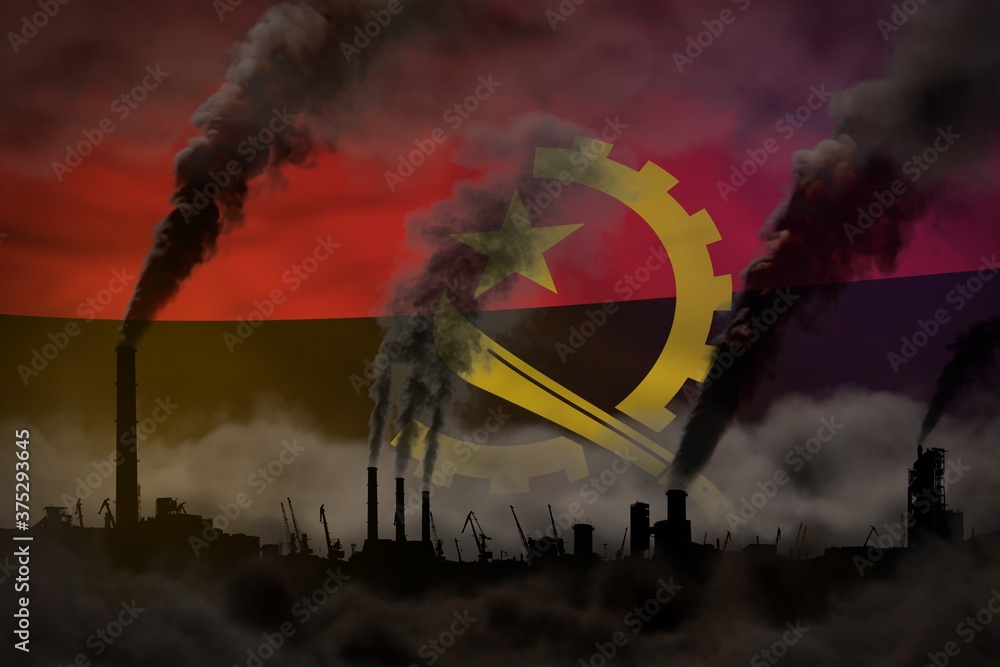 Dark pollution, fight against climate change concept - factory pipes ...