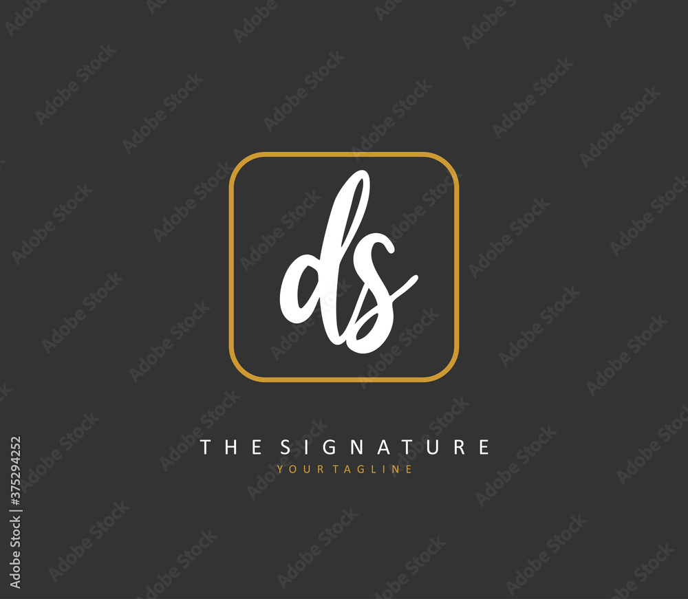 D S DS Initial letter handwriting and signature logo. A concept ...