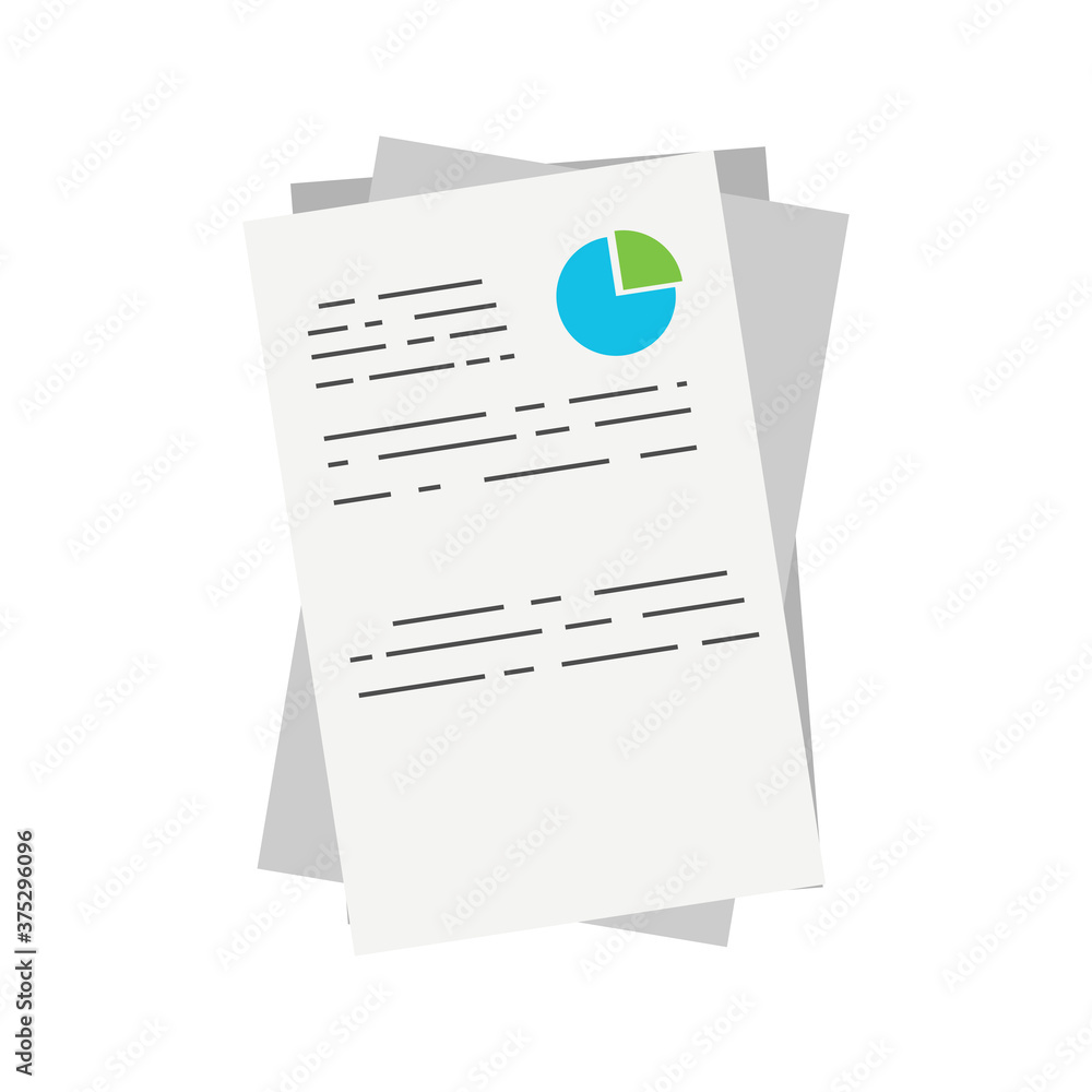 paper reports and presentations flat illustration vector Stock Vector ...