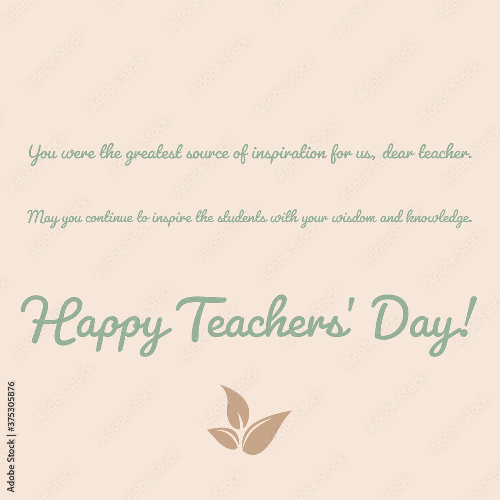 thank you card, happy teachers day wishes, text message written on ...
