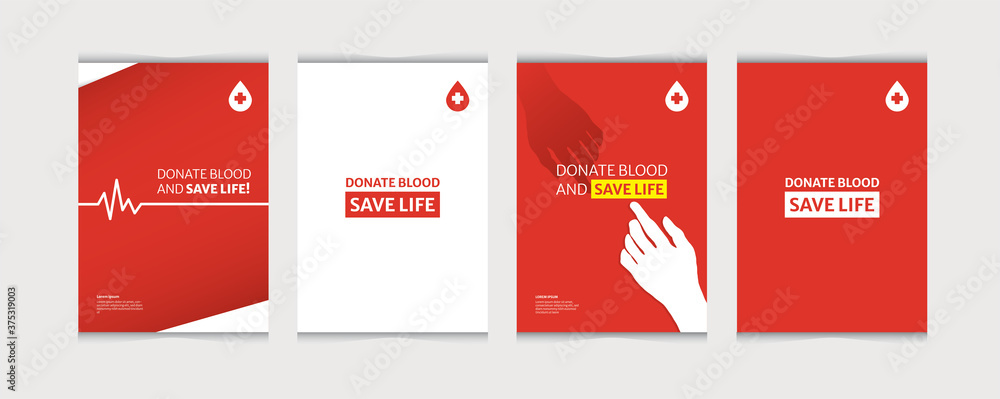 Poster templates set for blood donation campaign Stock Vector | Adobe Stock