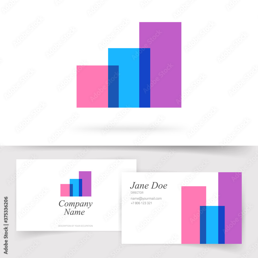 Abstract logo of audit analysis financial sales graph agency vector on ...