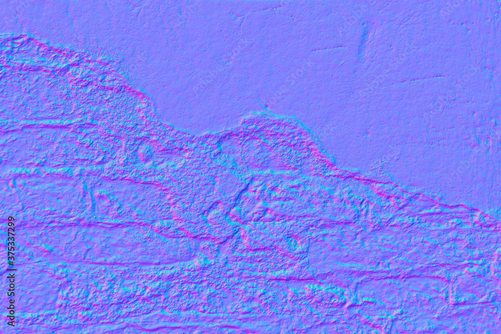 Normal map of brick and ruined plaster Stock Photo | Adobe Stock