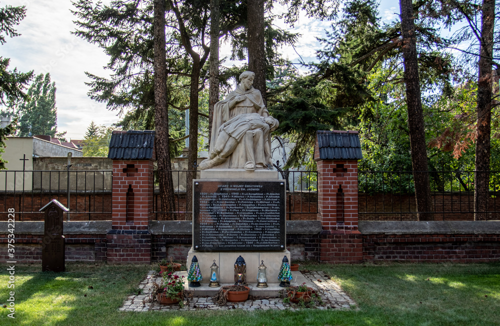 Monk Monument in Wroclaw. Sculpted in 1925 by the Franciscan Ferdinand ...