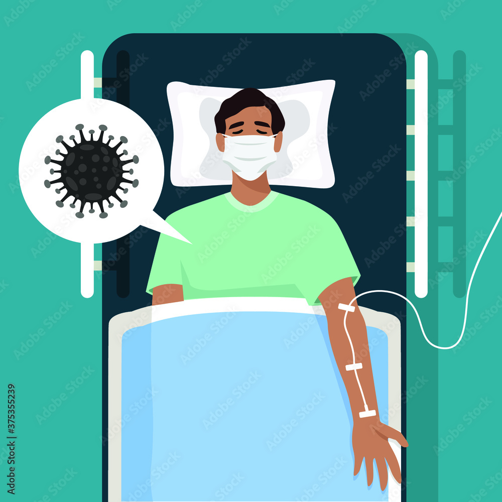 Cartoon Man In Hospital
