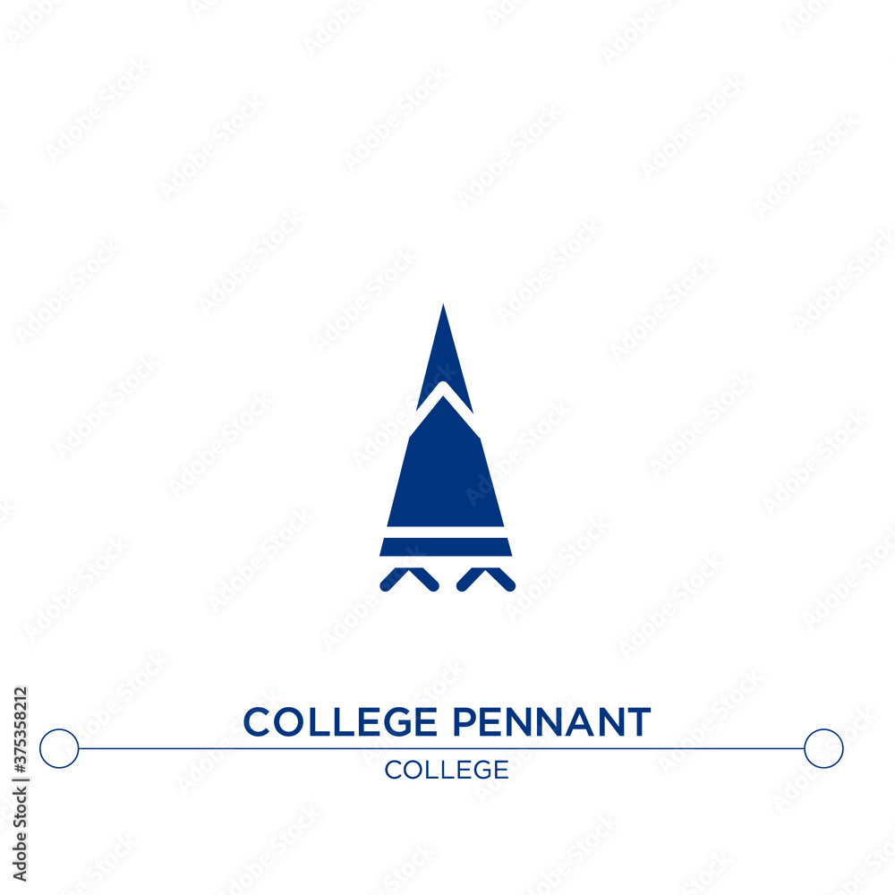 college pennant icon on white background. flat vector college pennant ...