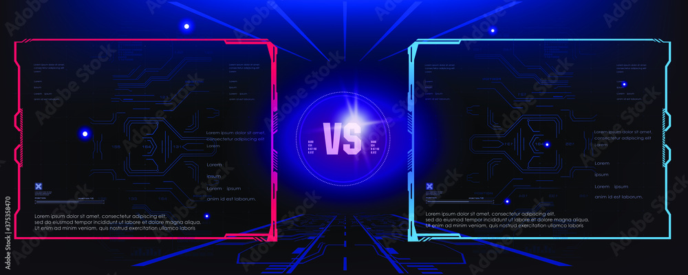 VS, Versus. Screen battles. Fight card template in futuristic design ...