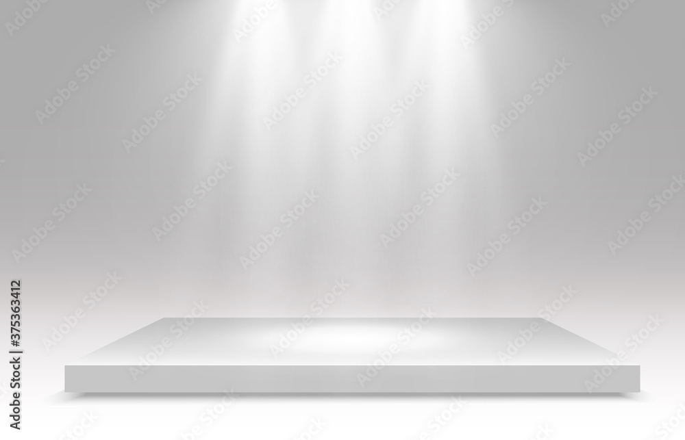 Realistic vector illustration of a 3D platform on a transparent ...