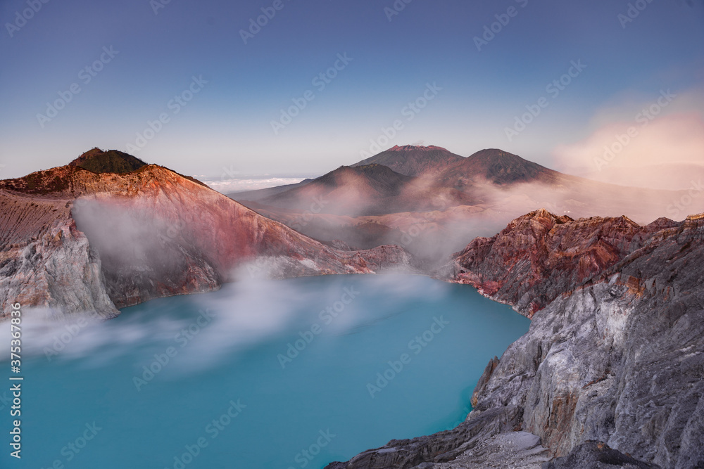 Ijen Crater or Kawah Ijen is a volcanic tourism attraction in Indonesia ...