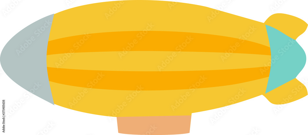 Vector Illustration of a Colorful Cartoon Blimp Dirigible Stock Vector ...