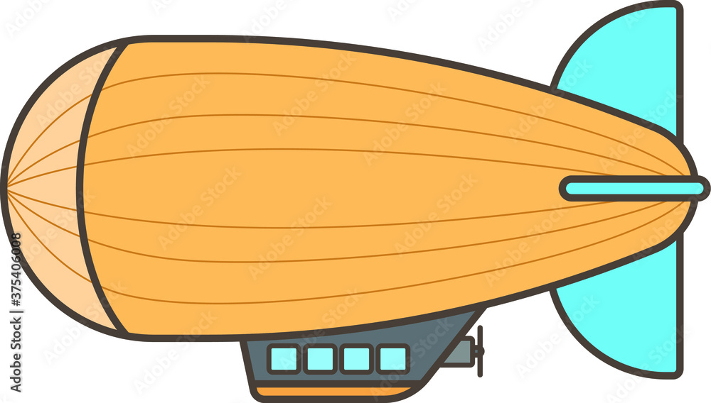 Vector Illustration of a Colorful Cartoon Blimp Dirigible Stock Vector ...