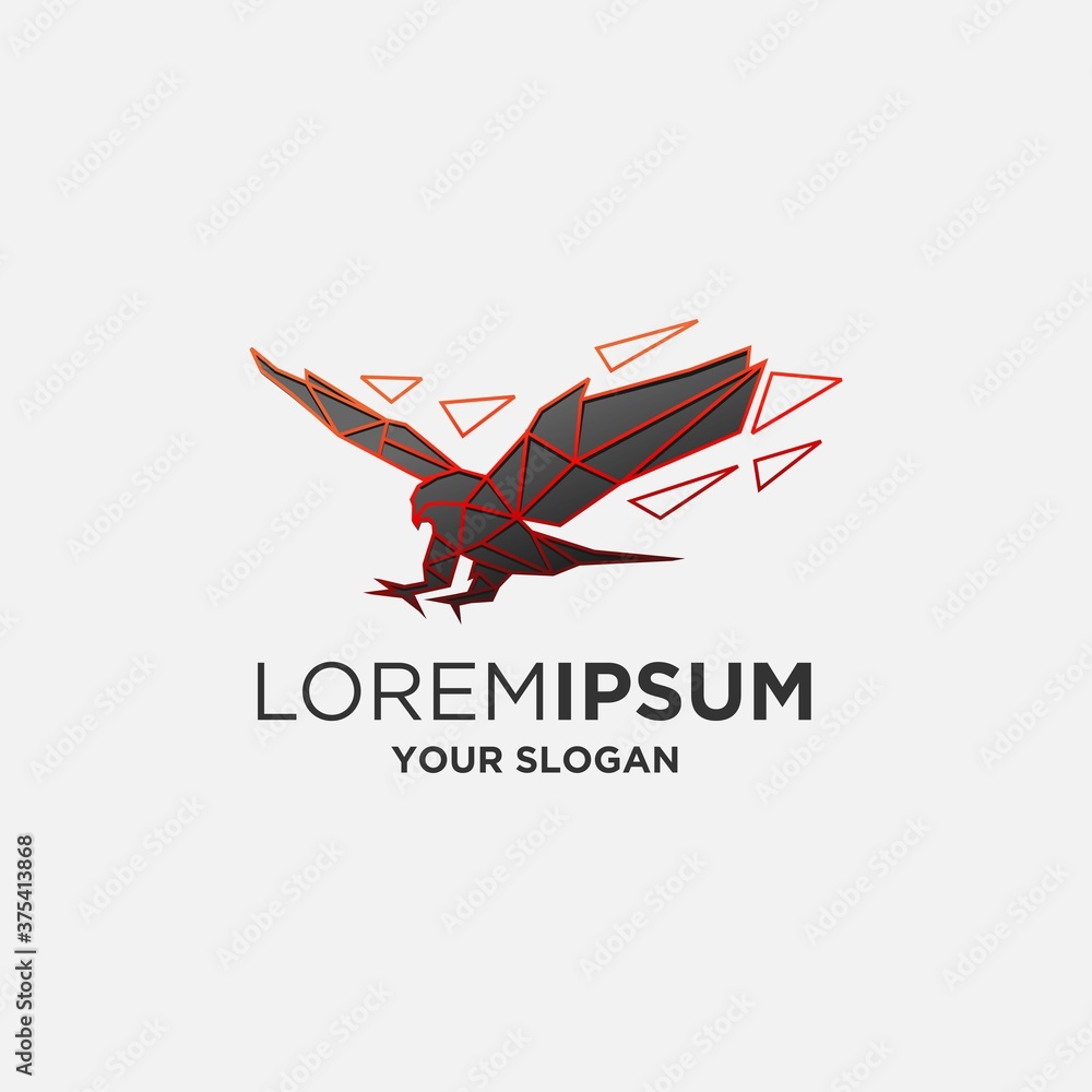 falcon digital outline logo vector Stock Vector | Adobe Stock