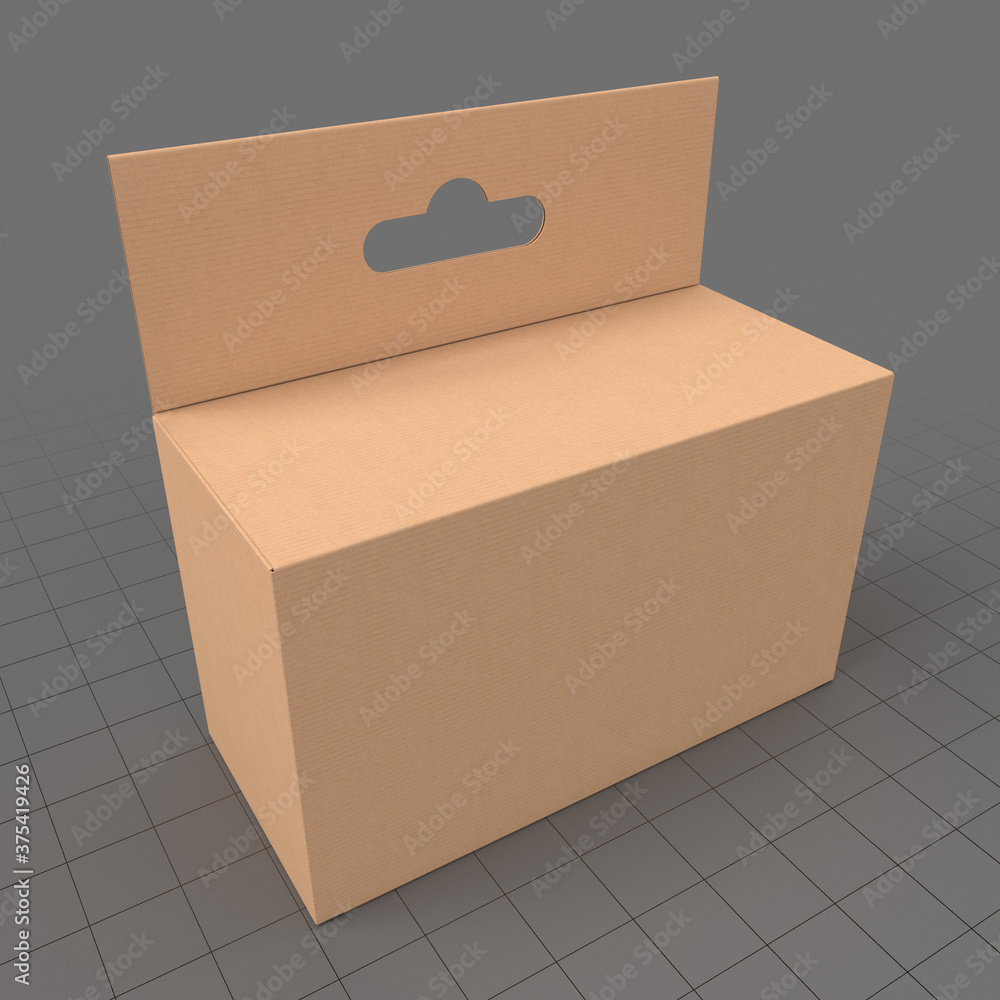 Retail hanging cardboard box 2 Stock 3D asset | Adobe Stock