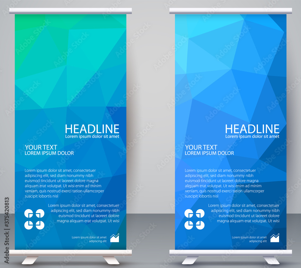 Vecteur Stock Low poly Banner Vertical, polygonal Modern Background ...