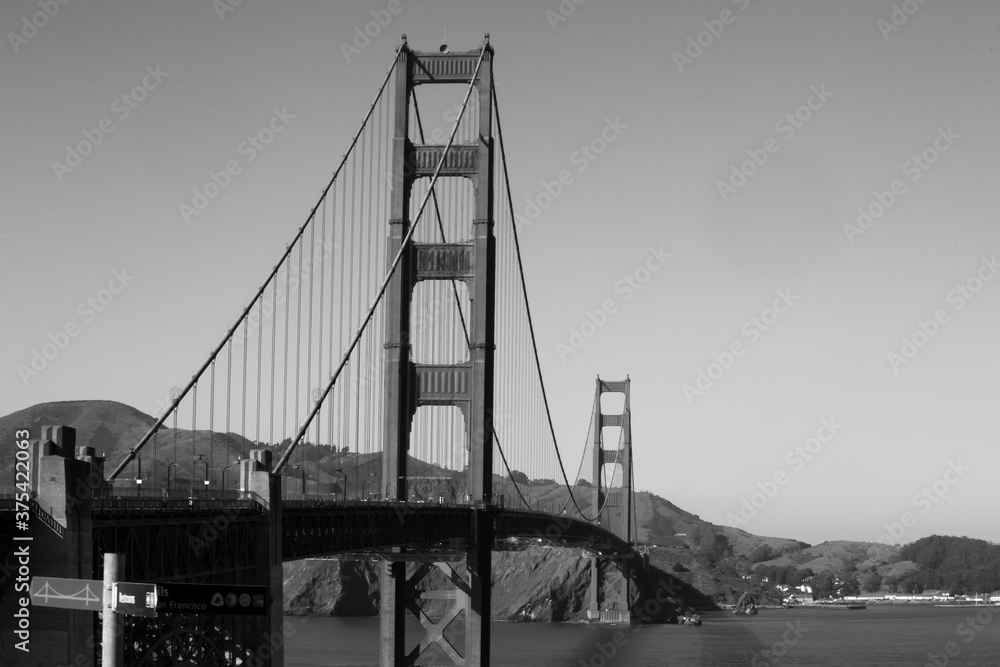 Golden Gate in Black and White Stock Photo | Adobe Stock