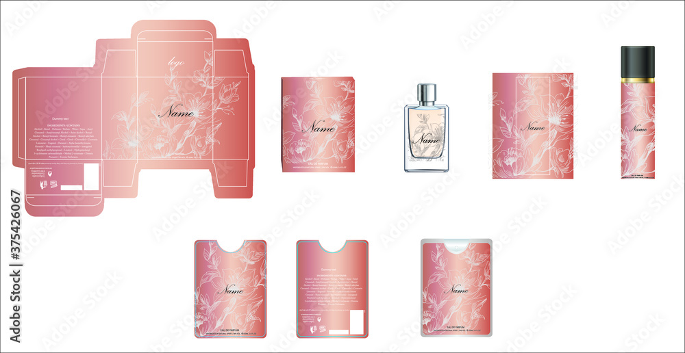 Packaging design, perfume luxury box design template and mock up box ...