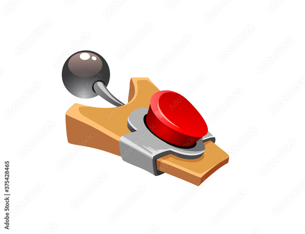 funny cute remote control with a red button and an antenna Stock ...