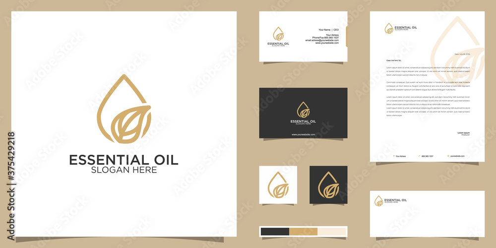 Botanical oil logo and brand identity design Stock Vector | Adobe Stock